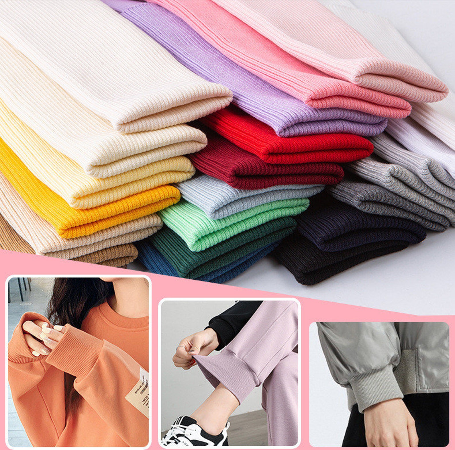 Tubular Rib Cuffing, Rib Knit Seamless Cuff Fabric,trim Cuff for ...