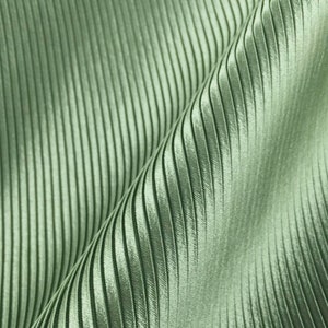 Green Pleated Fabric,line Texture Fine Stripe Accordion Faux Silk Satin ...