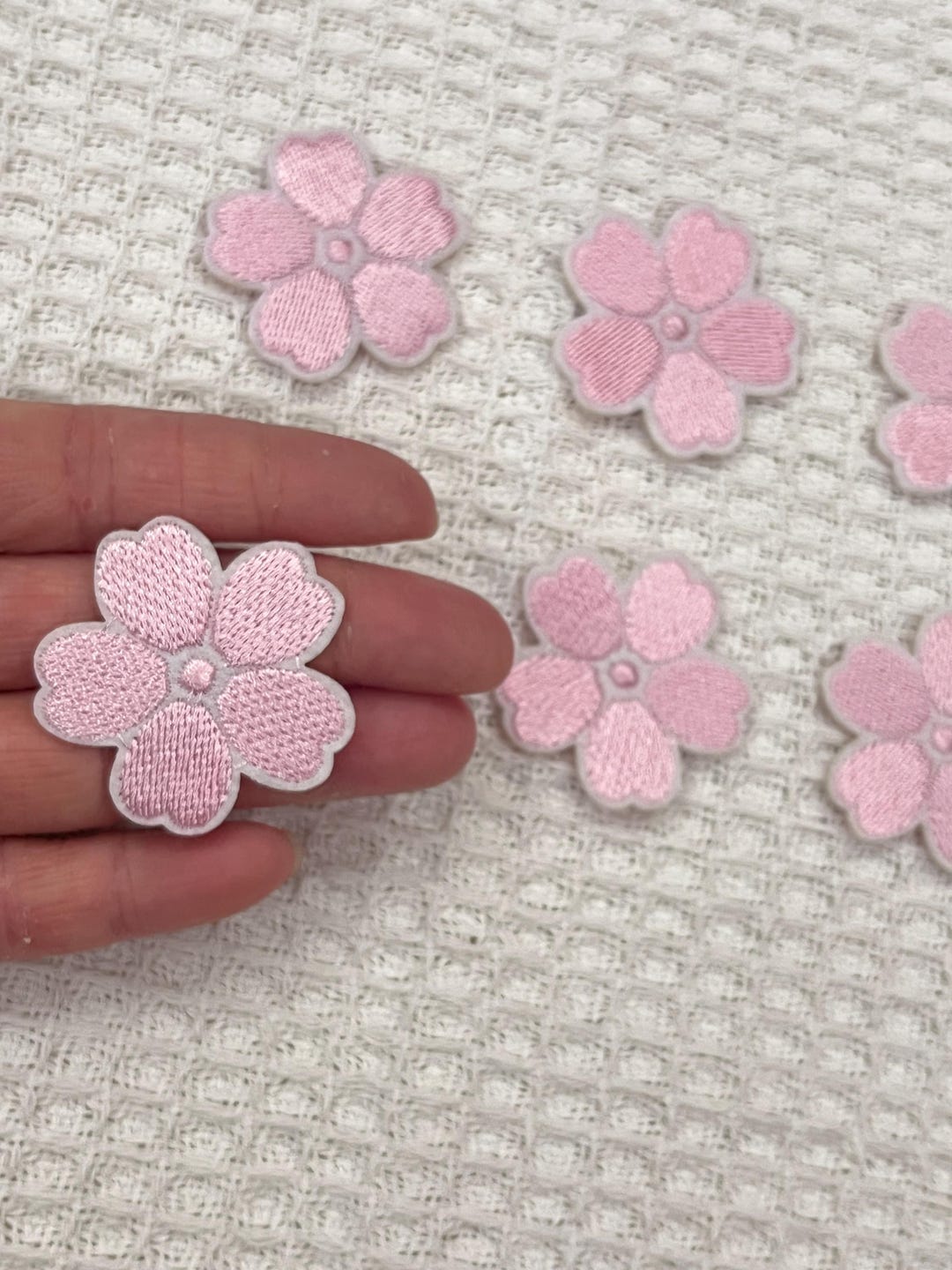 Set of 6 Pink Flower Embroidery Patch Appliques, (3.5CM) - Etsy