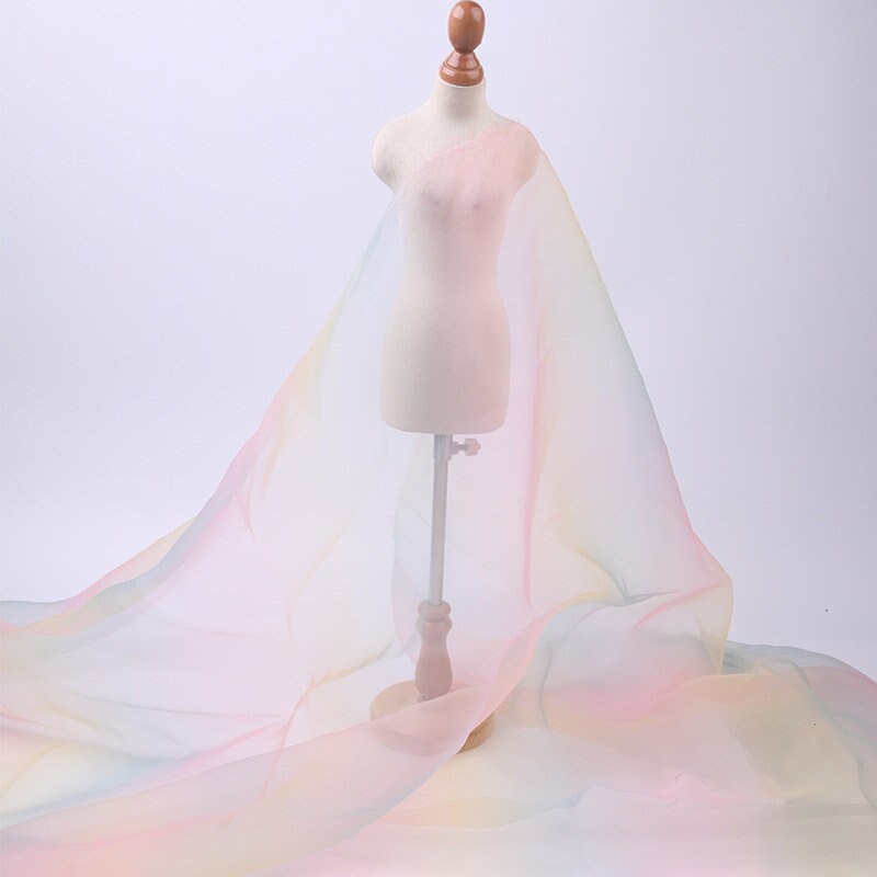 Rainbow Organza Fabric by the Yard,wedding Drape Fancy Dress Voile ...