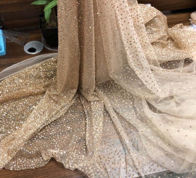 Gold Sequins Gradient Lace Fabric by the Yardbridal Wedding - Etsy