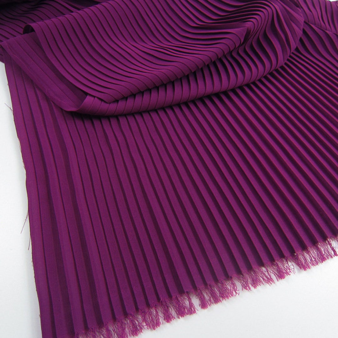 Pleated Chiffon Fabric by the Yard, Chiffon Cloth Vertical Crease ...
