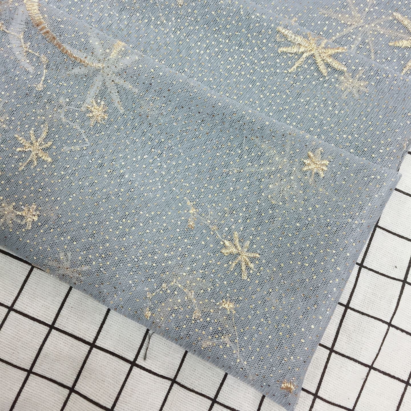 Star Embroidered Lace Fabric by the Yard,wedding Dress Mesh Fabric,diy ...