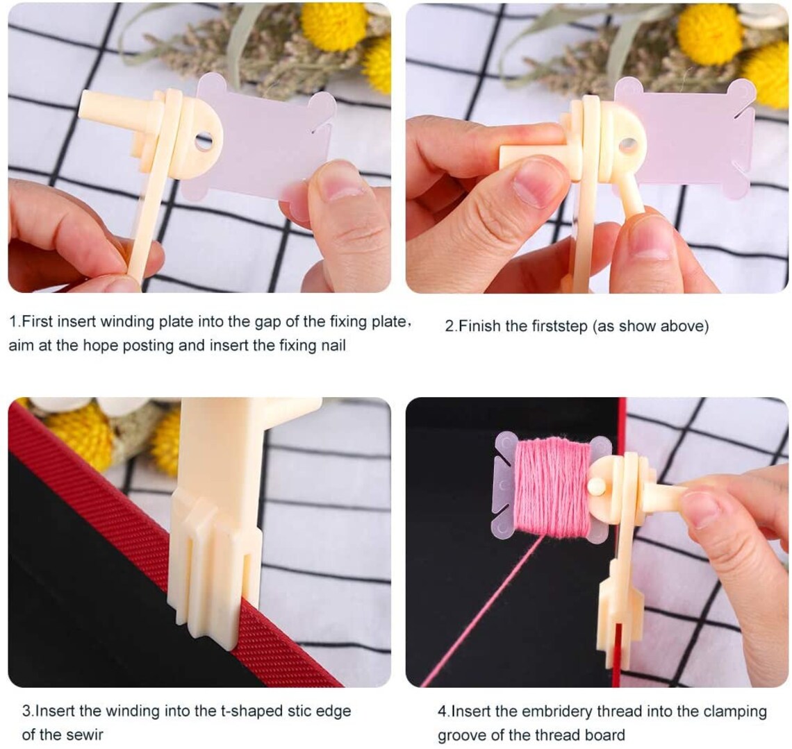 100 PCS Plastic Thread Cards With 1 Floss Bobbin Winder /for | Etsy