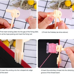 100 PCS Plastic Thread Cards With 1 Floss Bobbin Winder /for Embroidery ...