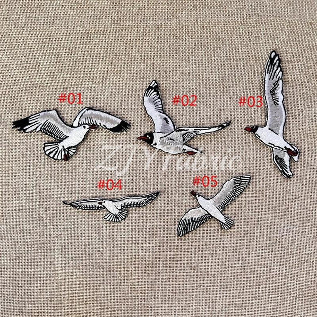 Embroidery Seagull Patch Iron/ Sew on Appliques for Crafting,appliqués ...