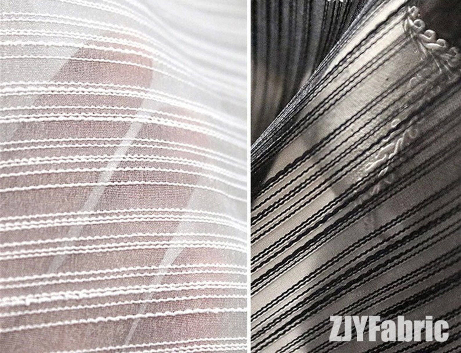Simple Striped Lace Mesh Fabric by the Yard,translucent Organza Fabric ...