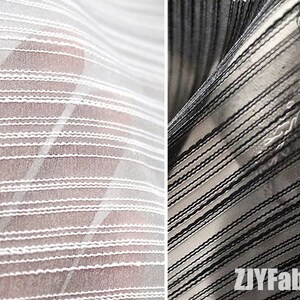 Simple Striped Lace Mesh Fabric by the Yard,translucent Organza Fabric ...