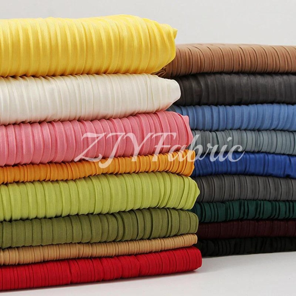 17 Colors Pleated Panel Polyester Fabric by the Yard, Accordion Pleats ...