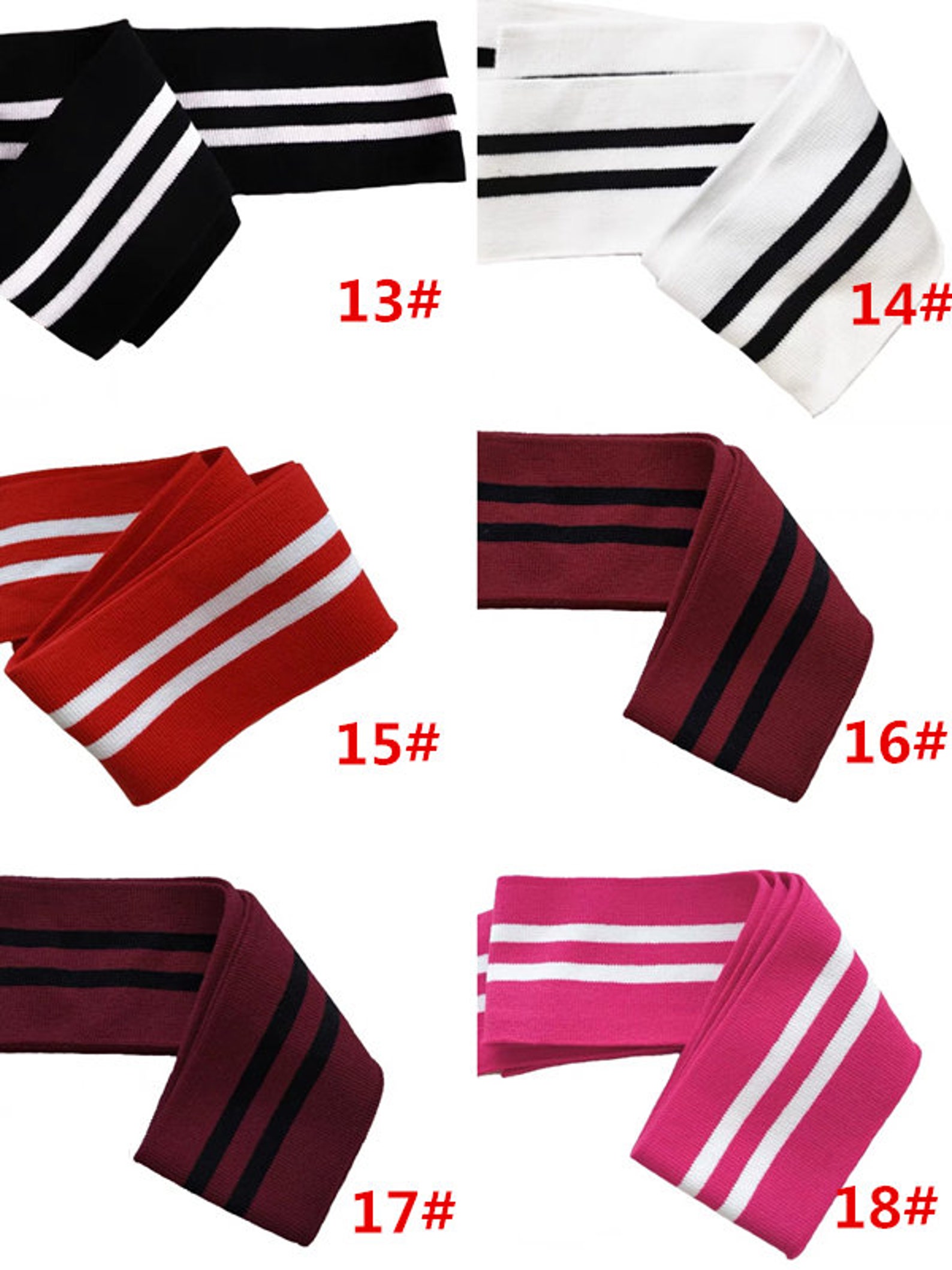 7CM Thin Elastic Rib Pinstripes Cuffing, Rib Knit Seamless Cuff Fabric ...