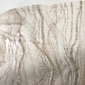 Water Ripple Sequins Lace Fabric by the Yard,bridal Dress Mesh Fabric ...