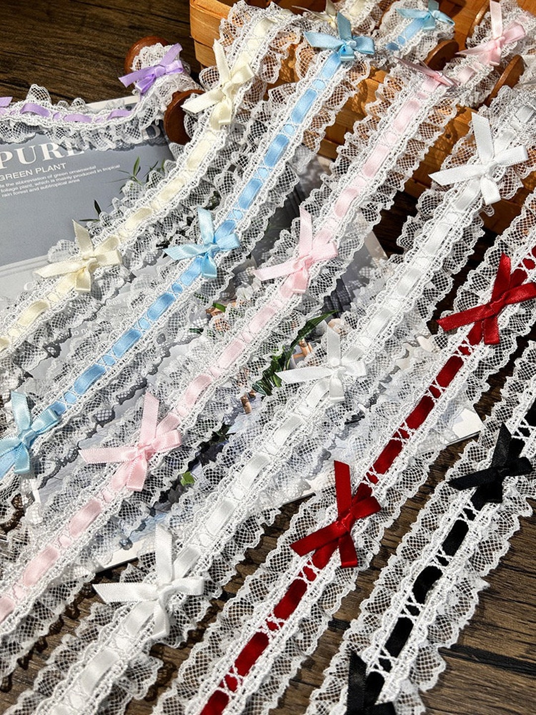 Bow Ribbon Lace Trim Venice Lace Trim by the Yard,for Wedding Sewing ...