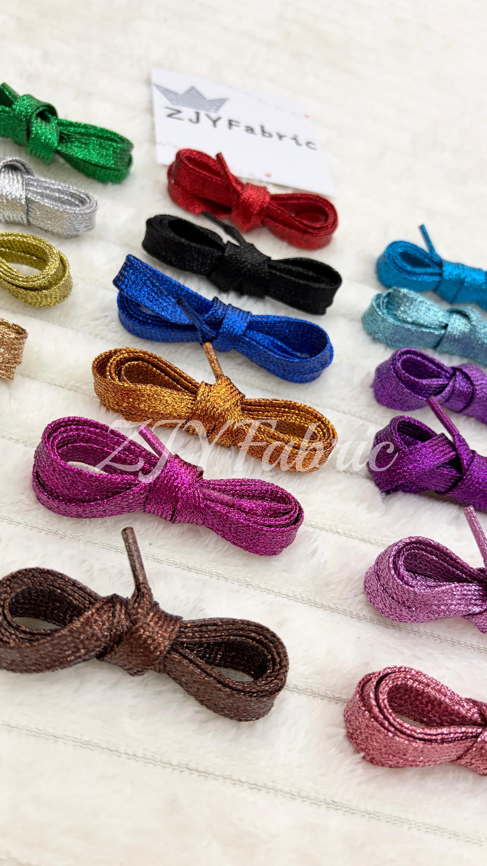 1 Pair Flat Glitter Shose Lace, Metallic Shoe Strings, Sparkle Laces ...