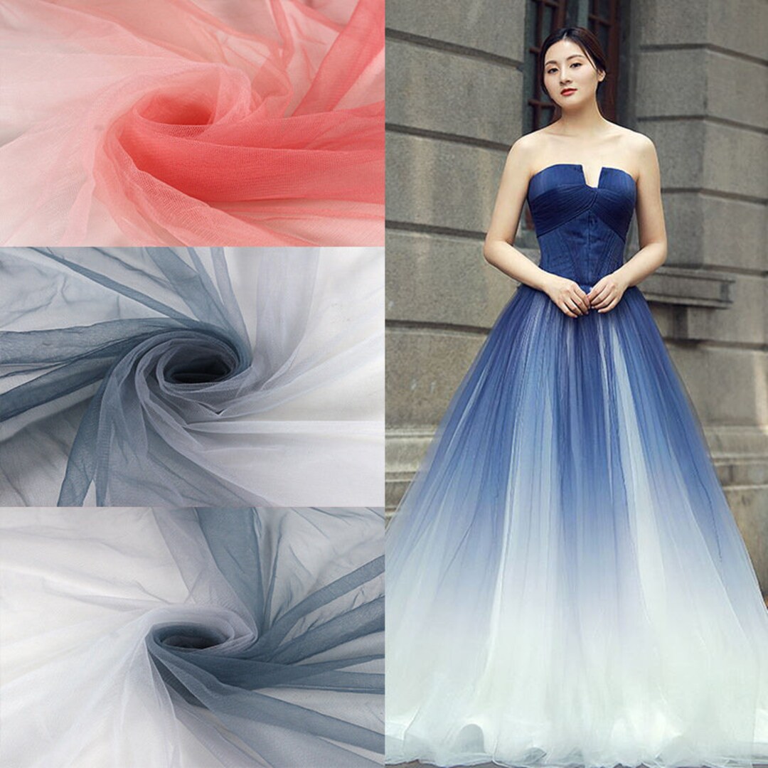 5 Yards Soft Gradient Lace Fabric Wedding Dress Mesh Fabric Veil ...