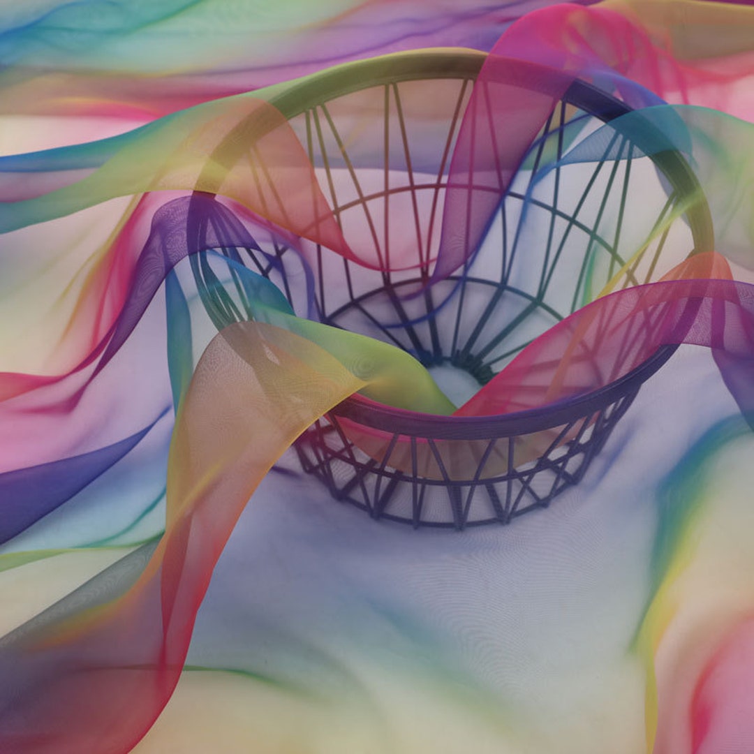 Rainbow Organza Fabric by the Yard,wedding Drape Fancy Dress Voile ...