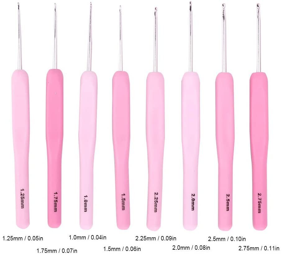 8 Pcs/set Pink Crochet Hooks for Crocheting Household Soft - Etsy