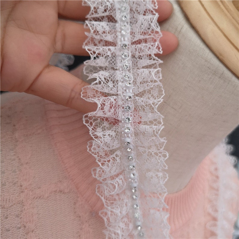 1.5 black/white flash drilling lace trim for sewing and | Etsy