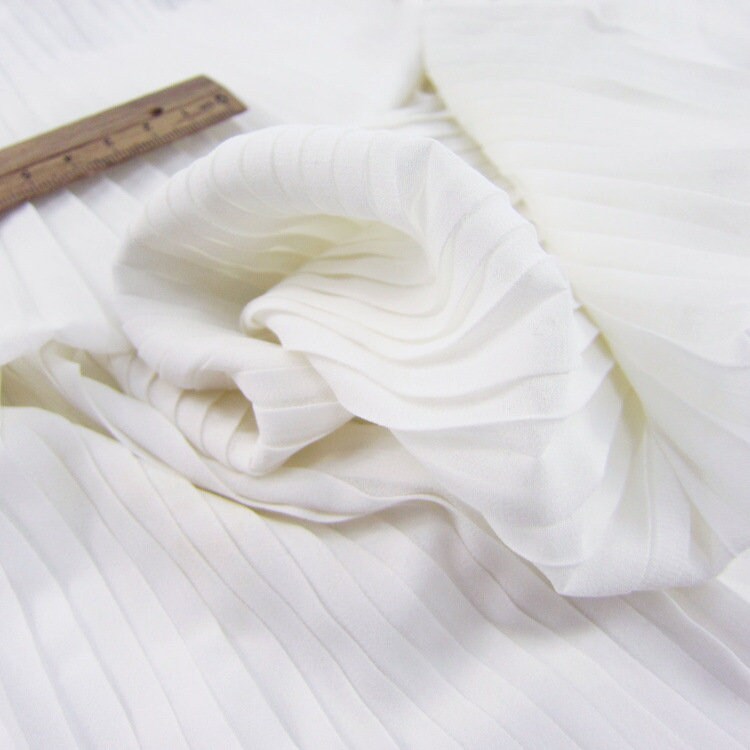 White Pleated Chiffon Fabric by the Yard Chiffon Cloth - Etsy
