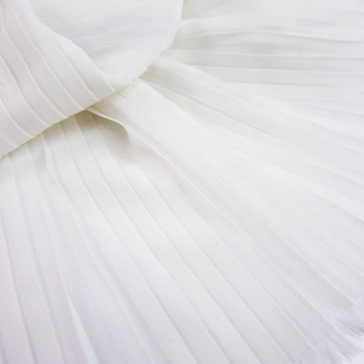 White Pleated Chiffon Fabric by the Yard Chiffon Cloth - Etsy