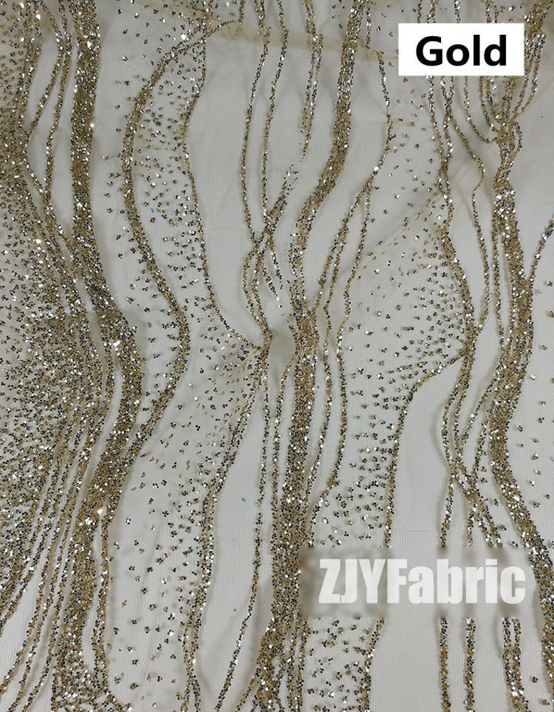 Water Ripple Sequins Lace Fabric by the Yardbridal Dress Mesh - Etsy