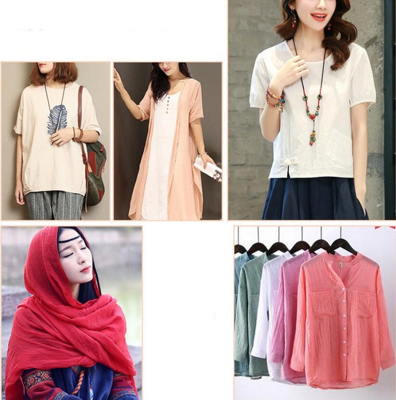 1 Meter Linen Cotton Fabricsoft Solid Clothes Fabric Home | Etsy