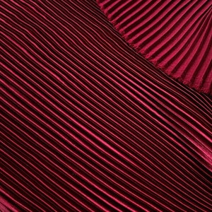 Red Pleated Fabric,line Texture Fine Stripe Accordion Faux Silk Satin ...