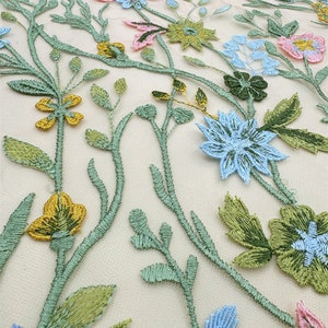 Multicolor 3D Embroidery Flower Lace Fabric by the Yard,high Quality ...