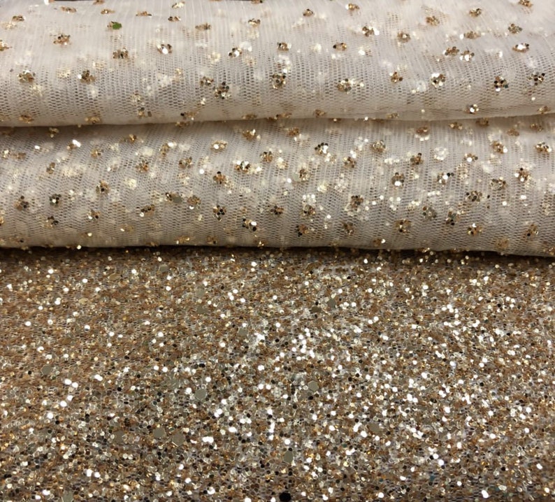 Gold Sequins Gradient Lace Fabric by the Yardbridal Wedding - Etsy