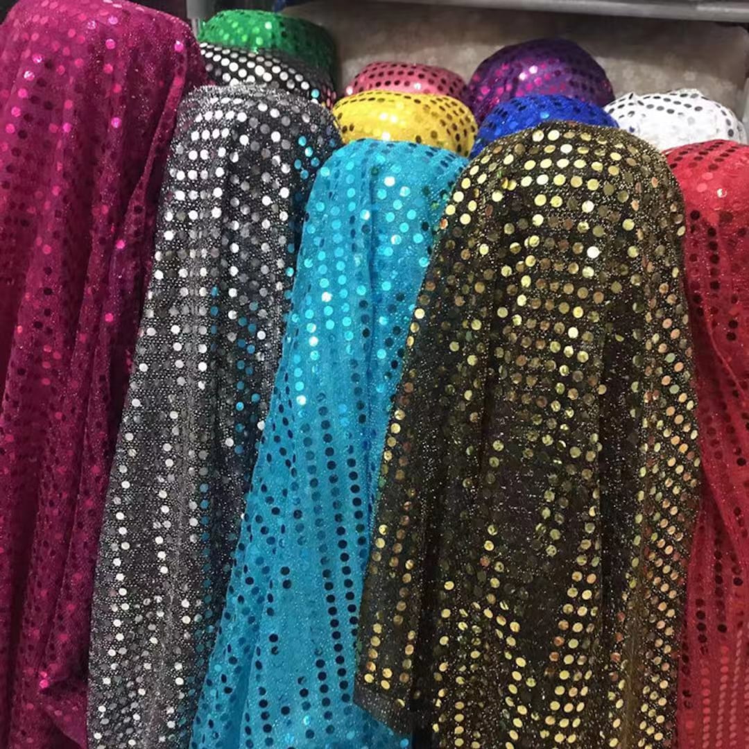 6MM Dot Sequins Mesh Fabric, Sells by the Yard, 40" Wide - Etsy