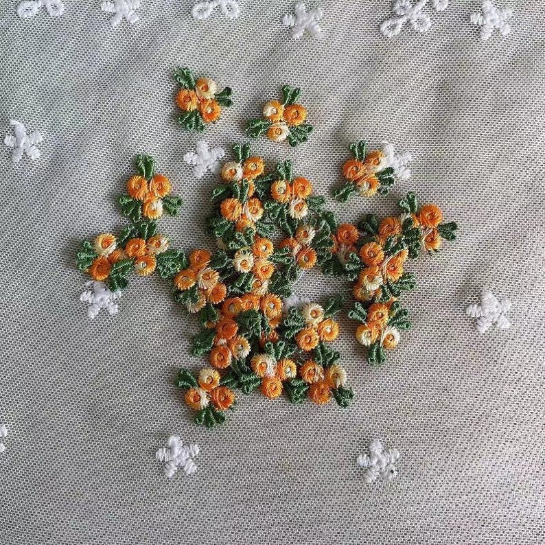 8 Colors Mini Embroidered Flower Appliques,tiny Floral Sew on Applique ...