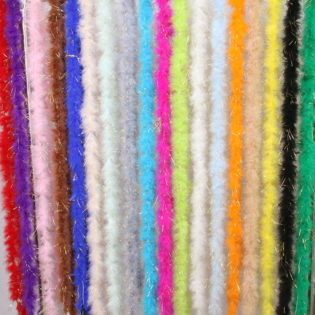 2 Meters Marabou Feather Boas With Gold Wire,diy Art Crafts Carnival ...
