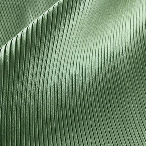 Green Pleated Fabric,line Texture Fine Stripe Accordion Faux Silk Satin ...