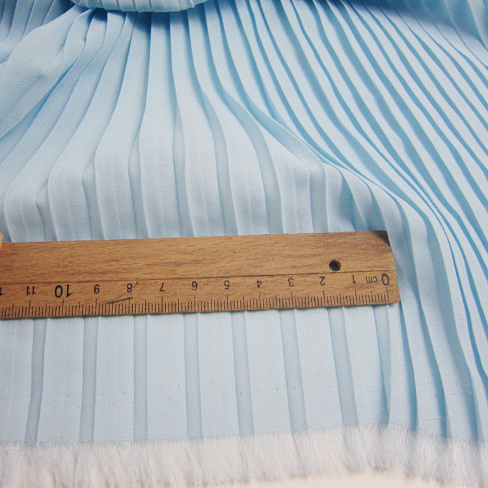 Blue Pleated Chiffon Fabric by the Yard Chiffon Cloth | Etsy