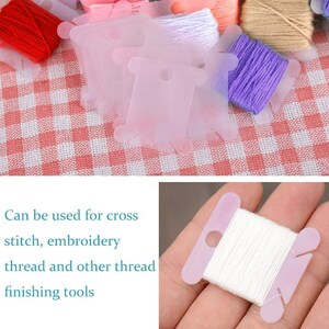 100 PCS Plastic Thread Cards With 1 Floss Bobbin Winder /for Embroidery ...