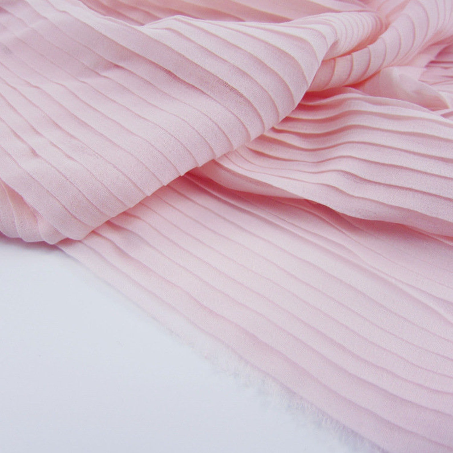 Pink Pleated Chiffon Fabric by the Yard Chiffon Cloth | Etsy