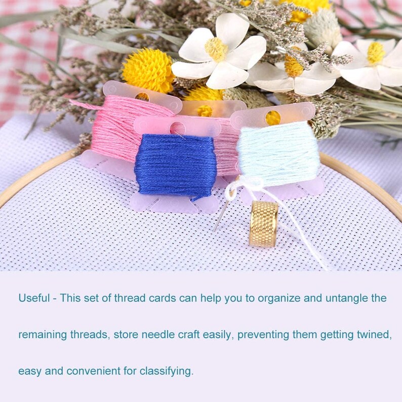 100 PCS Plastic Thread Cards With 1 Floss Bobbin Winder /for - Etsy