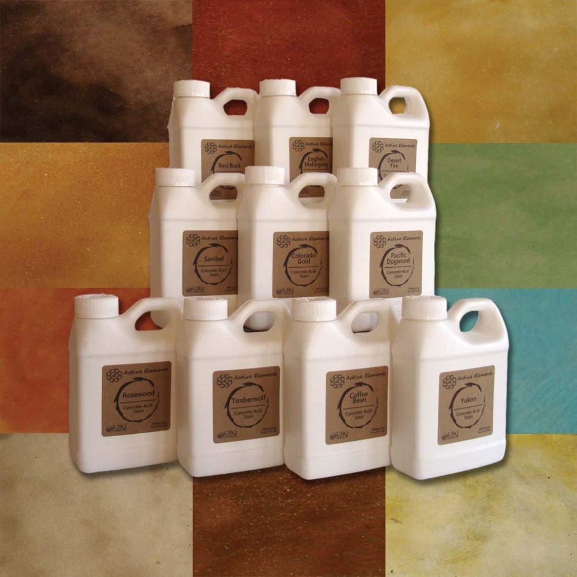 Concrete Acid Stain Sample Pack 10 Bottles of 16oz - Etsy