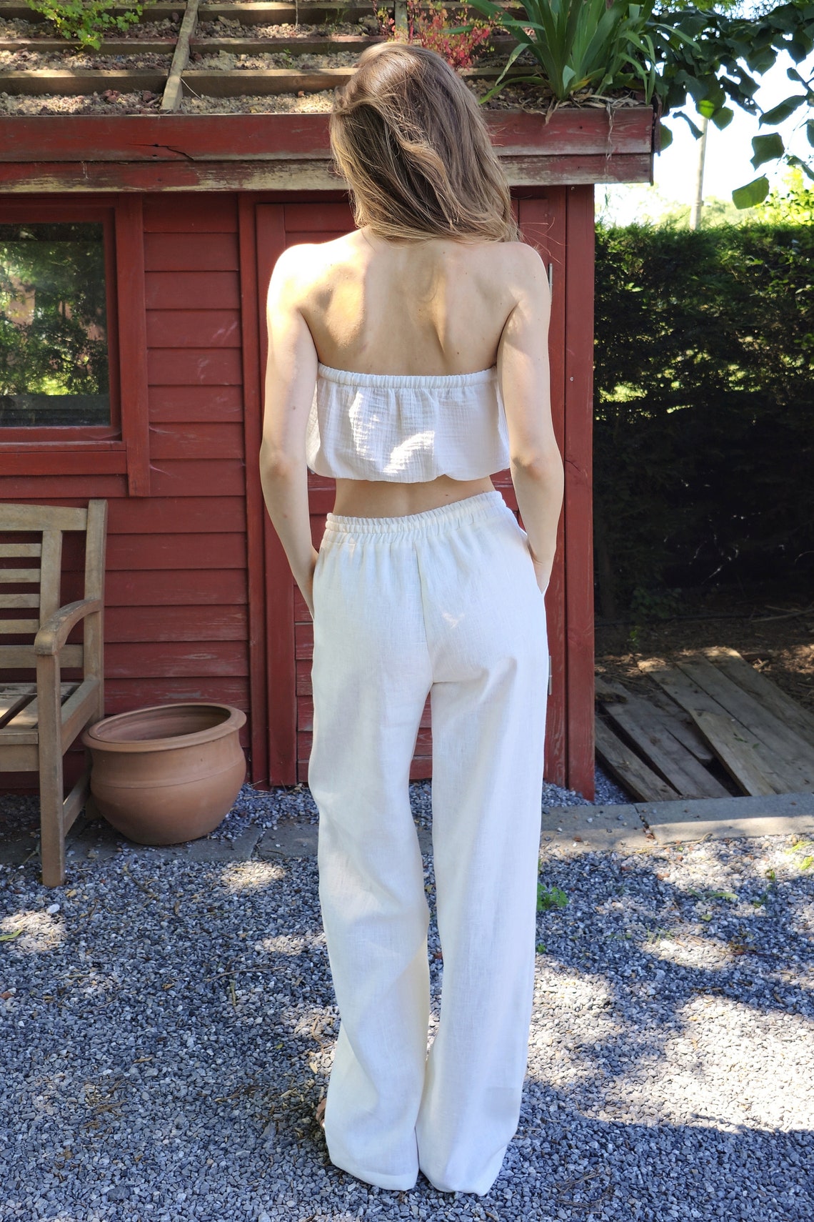 White Linen Pants: Organic Wide Leg Trousers, Plus Size Available - Etsy
