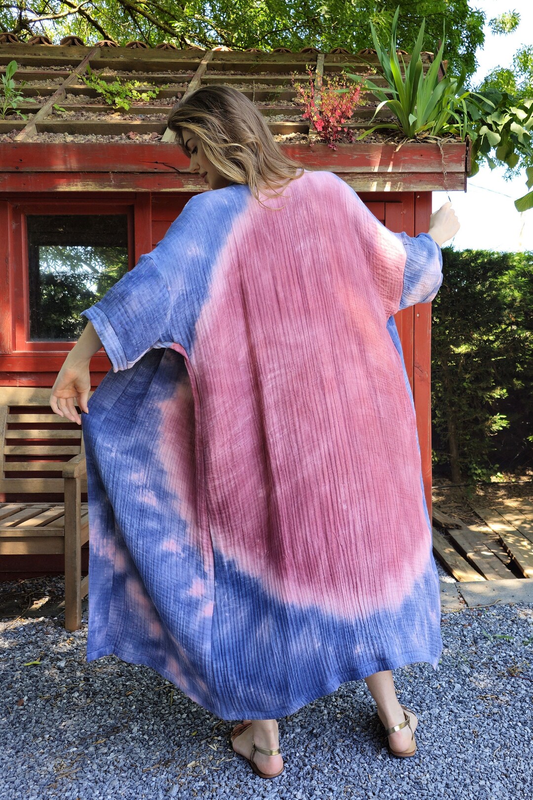 Tie Dye Kimono Jacket, Boho Kimono Cardigan, Boho Womens Gift, Eco ...