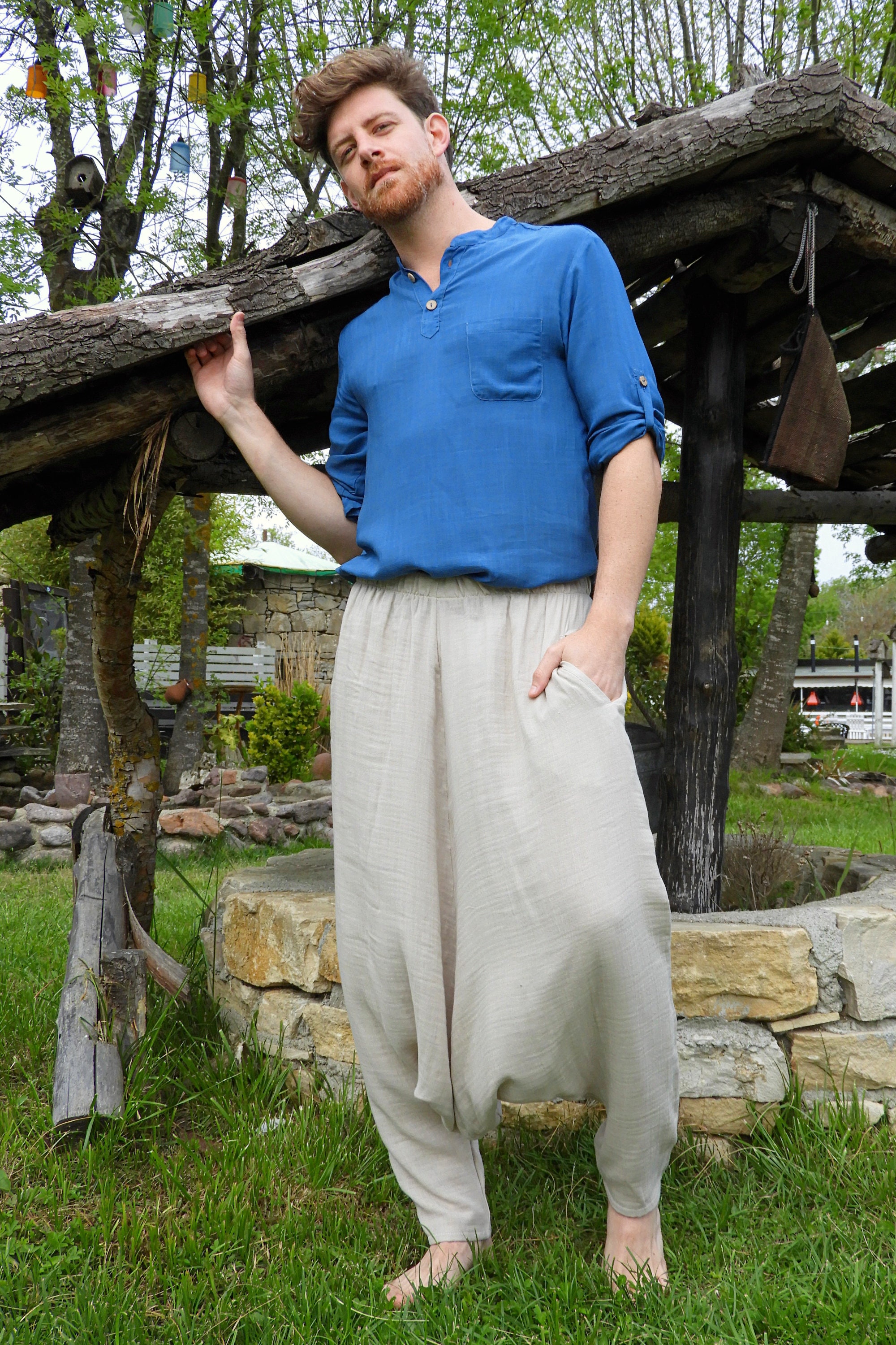 Harem Pants Men Big and Tall Clothes Men Drop Crotch Pants - Etsy