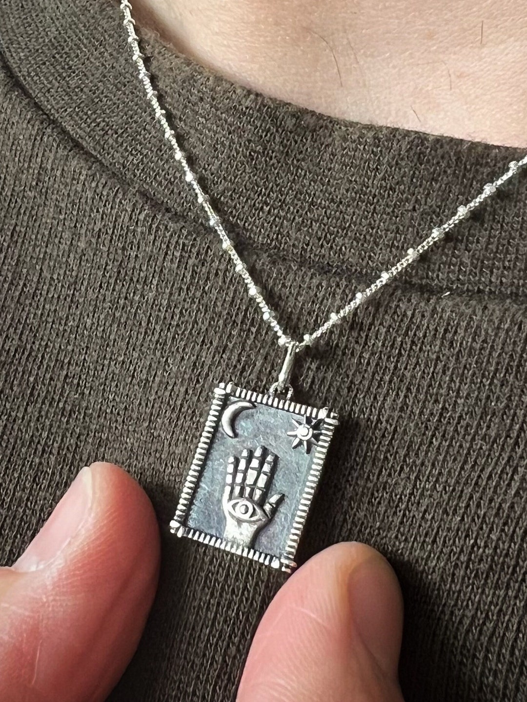 ESOTERIC NECKLACE- Charm Silver, Gift for Her, Unisex Jewelry Xmas ...