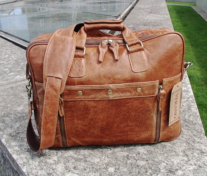 SALE New Genuine Italian Leather Briefcase Messenger Travel - Etsy