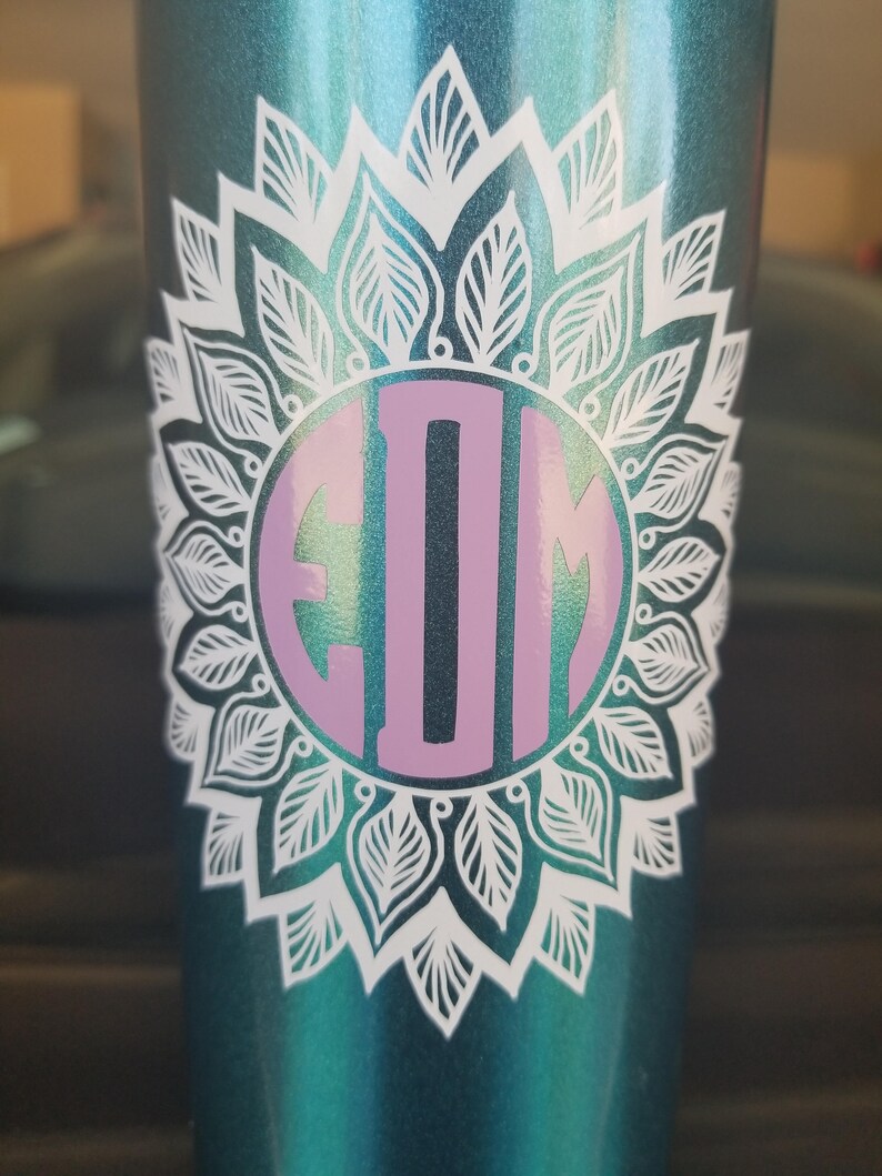 Monogrammed Mandala Vinyl Decal - Etsy