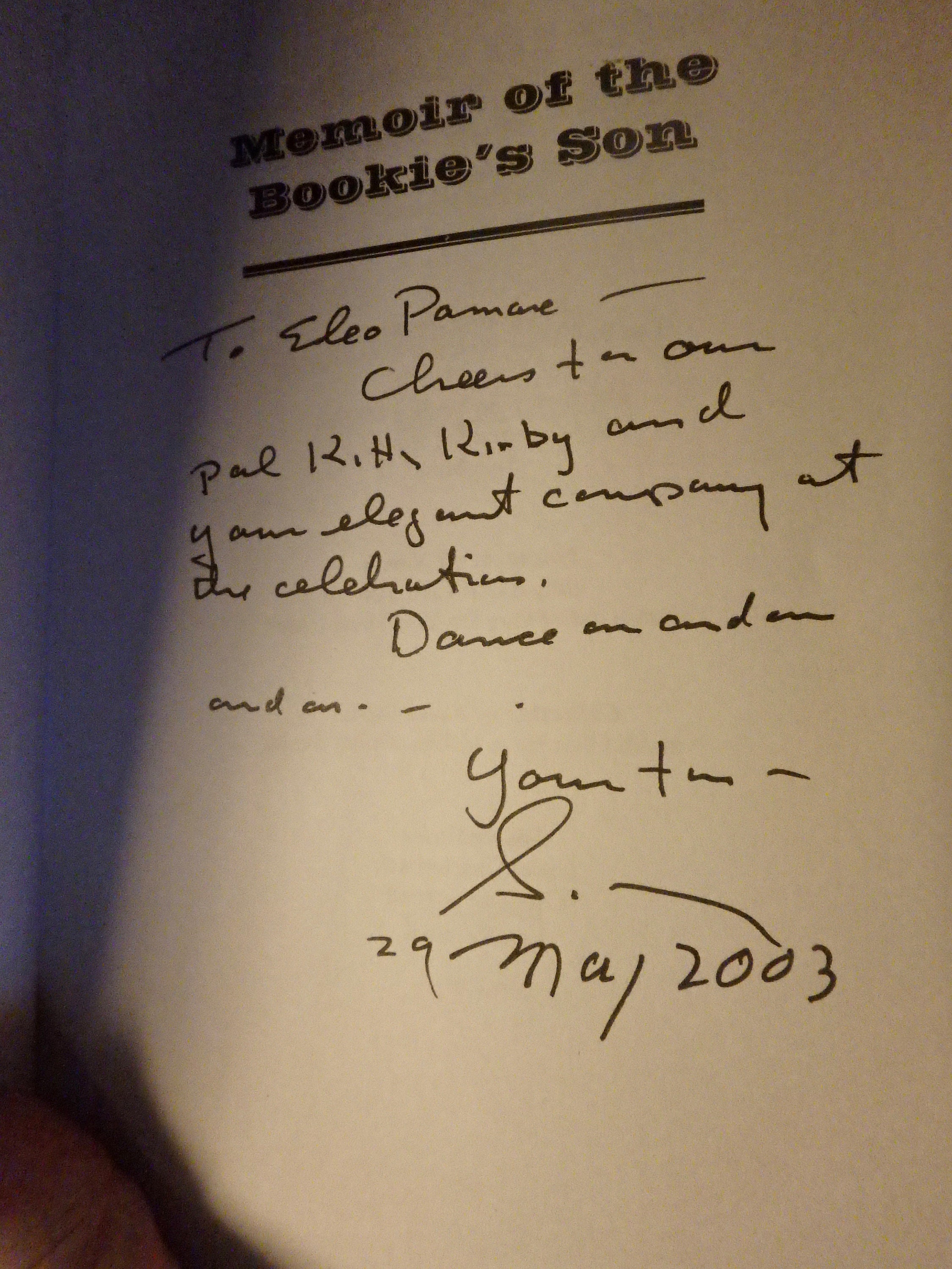 Memoirs the Bookie's Son- by Sidney Offit-signed With Inscription - Etsy
