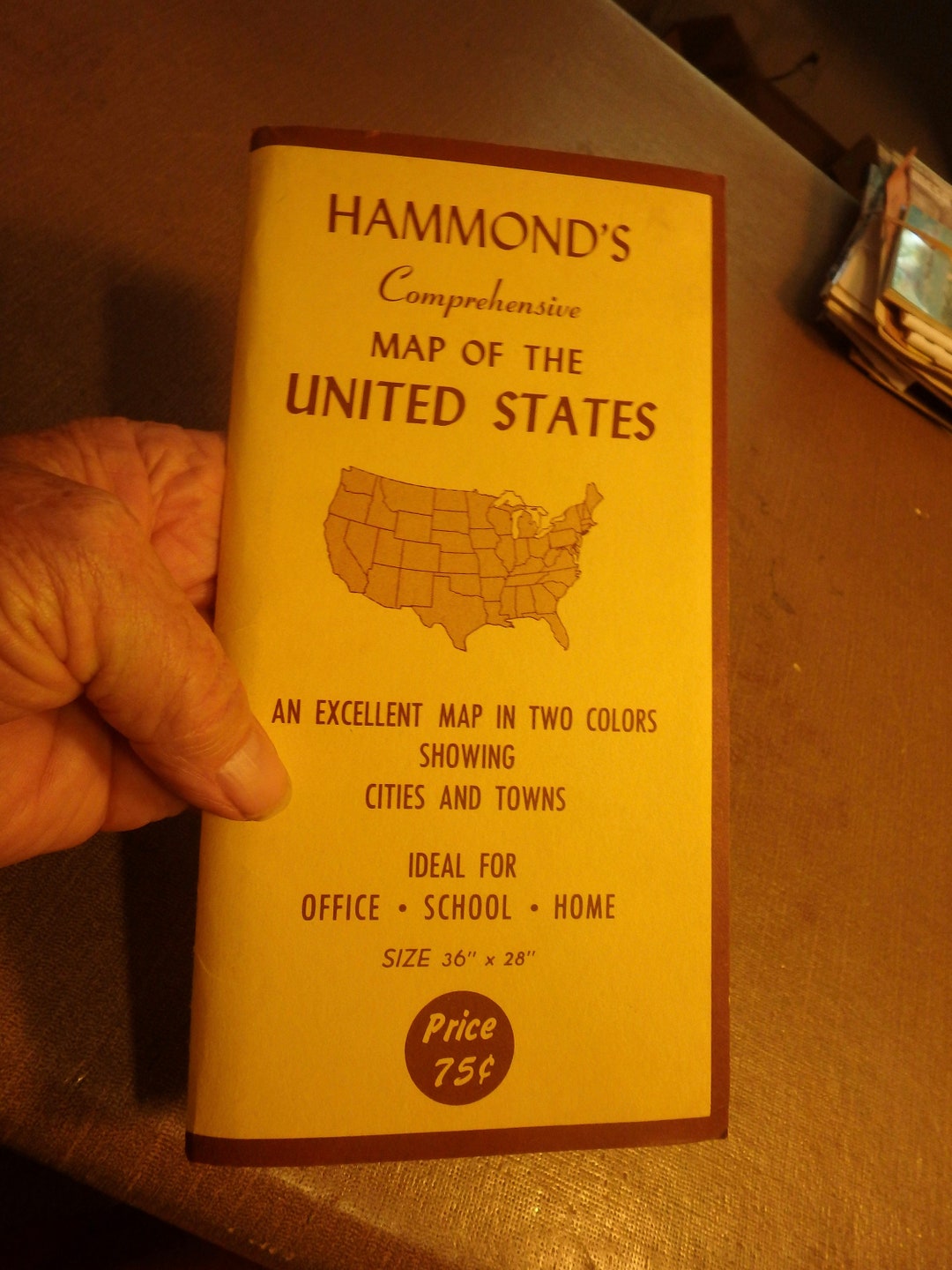 Vintage HAMMOND'S Comprehensive Map of the United States -wall Map 36 ...