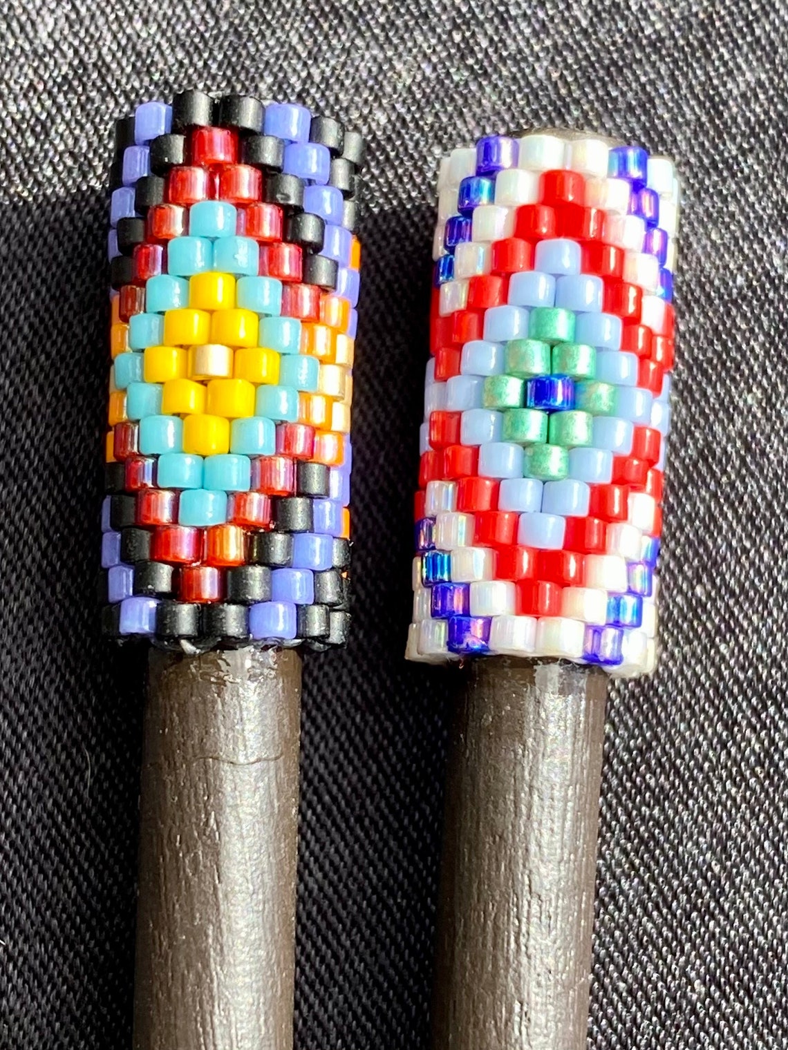 Hand-beaded Peyote vision HAIR STICK PIN Available - Etsy