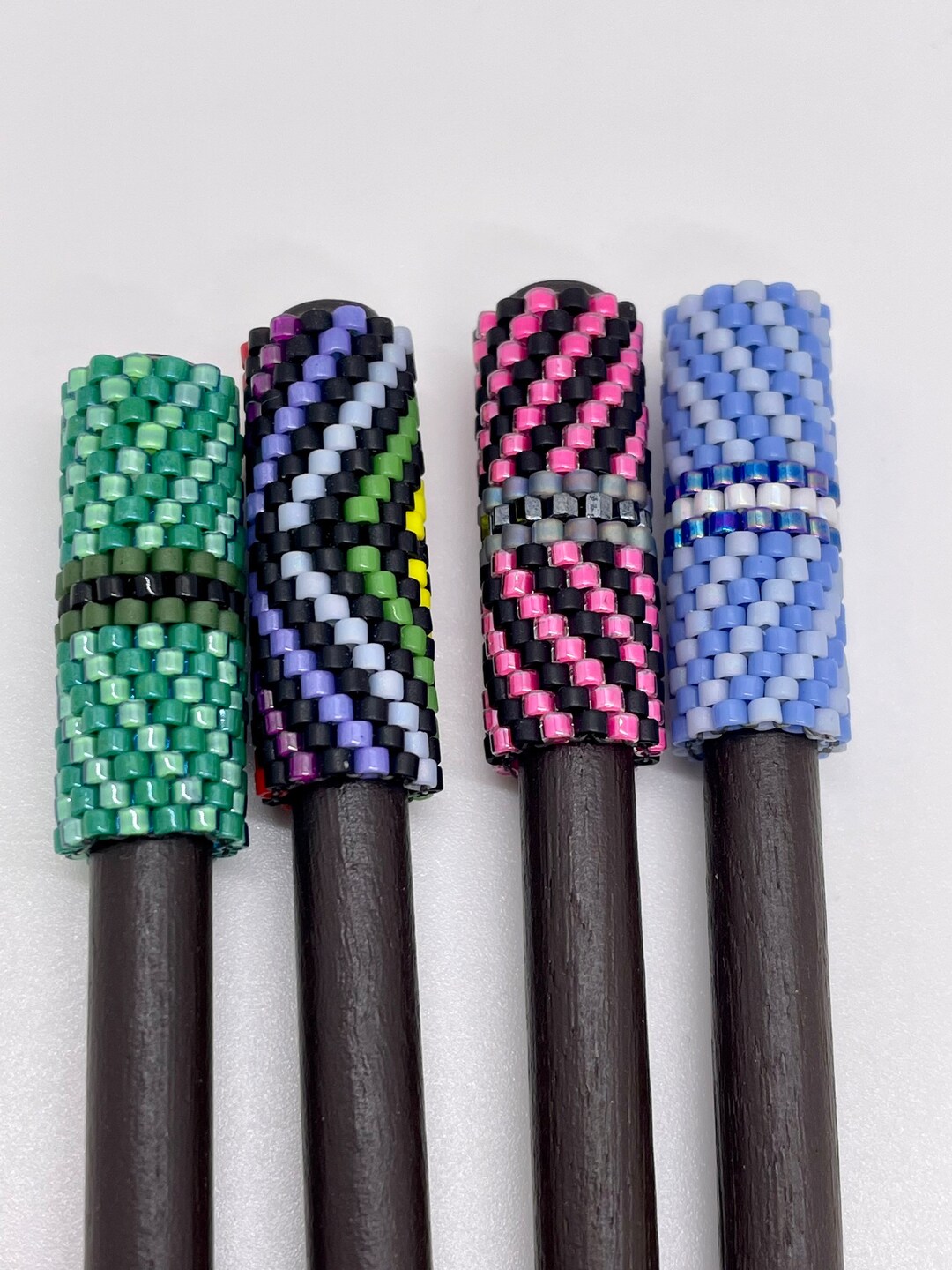 Hand-beaded Peyote feather HAIR STICK PIN Barrette Available in ...