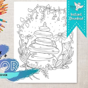 Printable Zen Stones Coloring Page, Procreate Coloring Page for Ipad ...