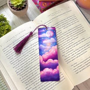Dreamy Clouds Bookmark With Tassel - Cute Celestial Bookmark for ...