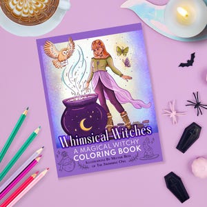 Whimsical Witches Adult Coloring Book - PRINTED Magical Witchy ...